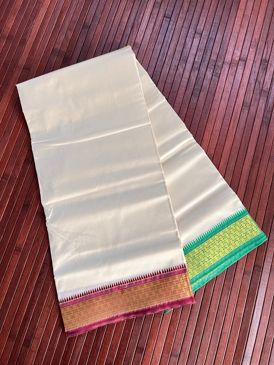 Men’s Soft Silk Semi Pattu Pancha Kanduva Set – Vasthravedika